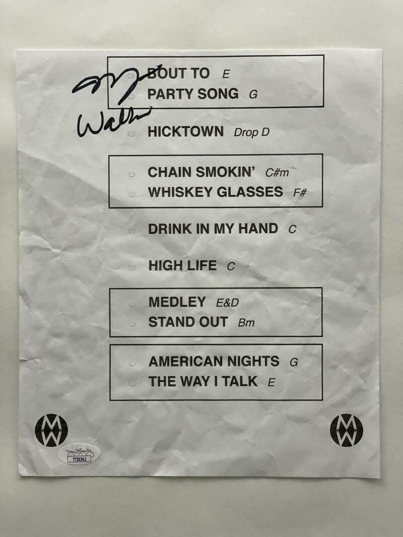 MORGAN WALLEN SIGNED AUTOGRAPH CONCERT SET LIST - COUNTRY SUPERSTAR ...
