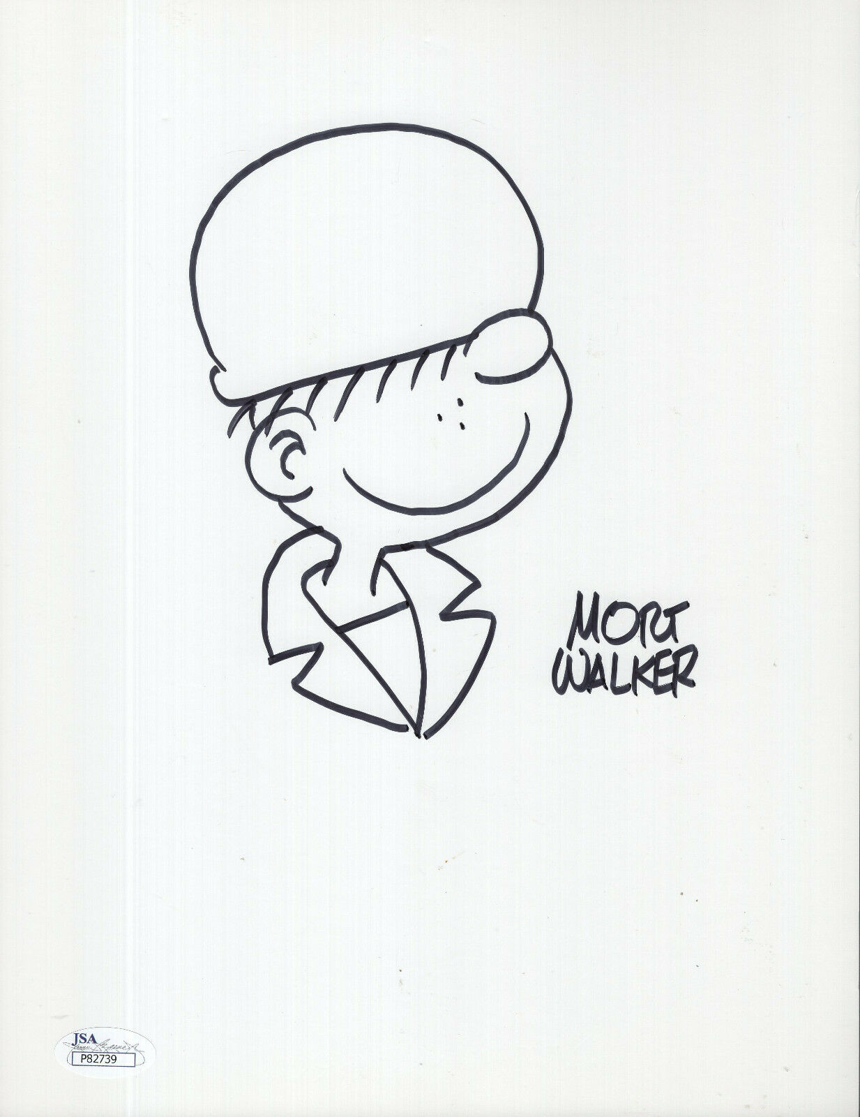MORT WALKER AUTHENTIC HAND SIGNED 8x11 ORIGINAL DRAWING BEETLE BAILEY ...
