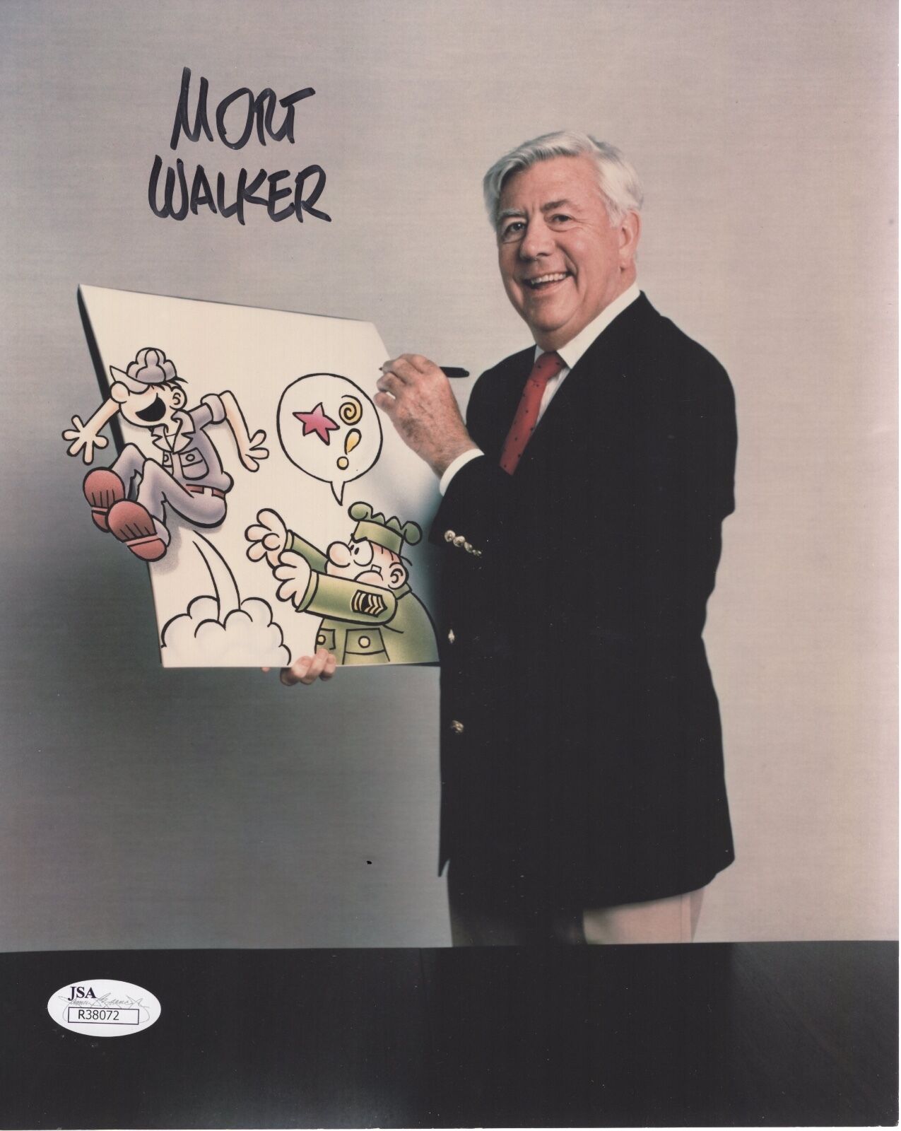 MORT WALKER HAND SIGNED 8x10 PHOTO AWESOME BEETLE BAILEY CARTOONIST JSA ...