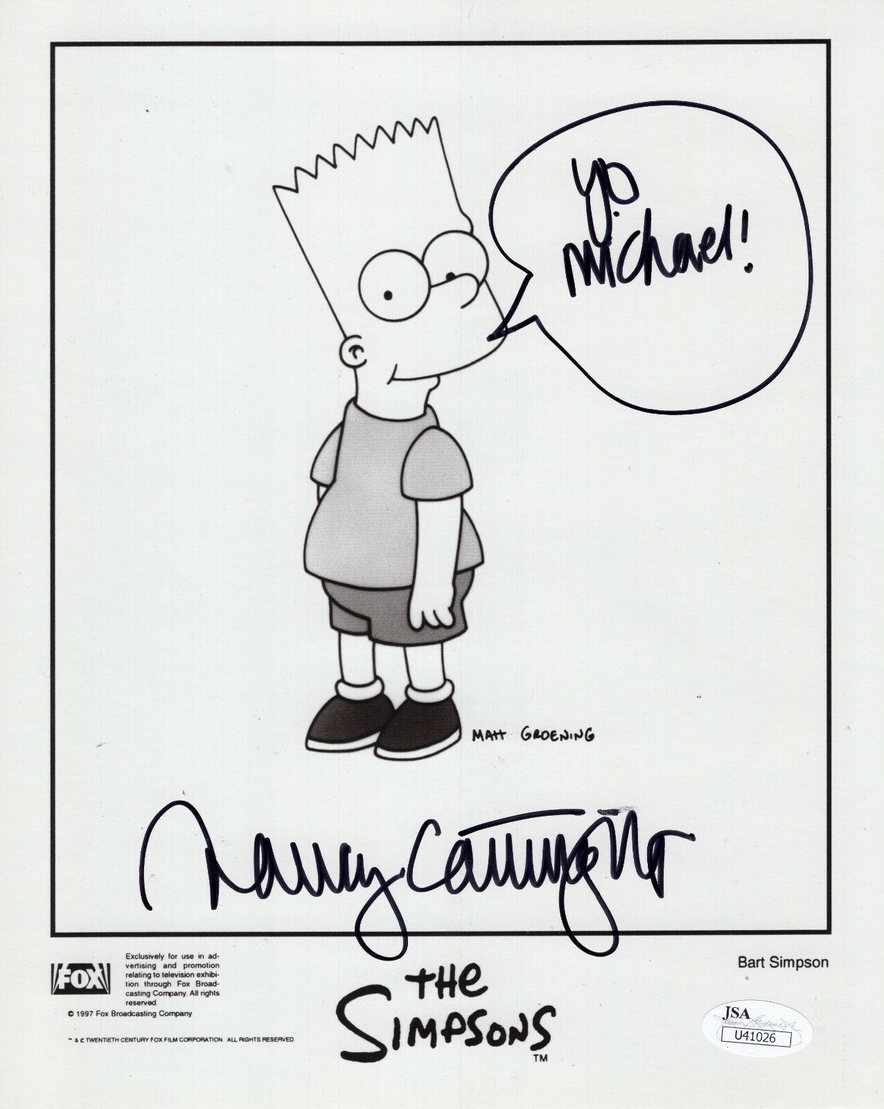 NANCY CARTWRIGHT HAND SIGNED 8x10 PHOTO BART SIMPSON VOICE TO MICHAEL ...