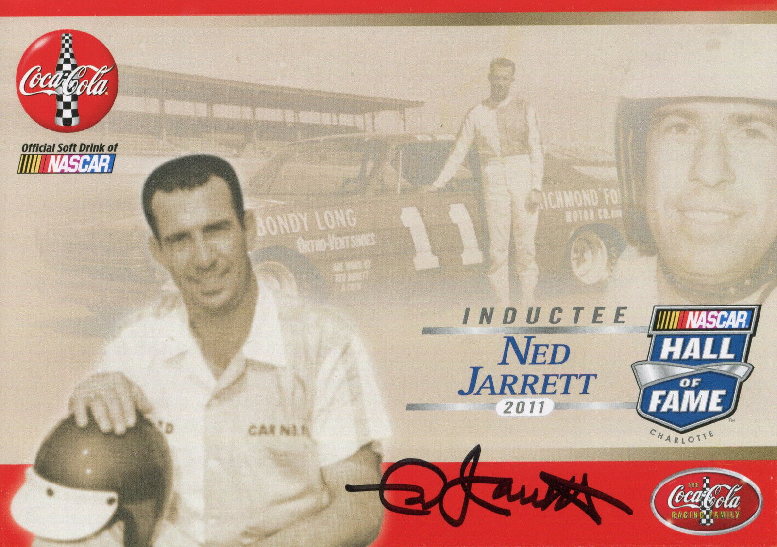 NED JARRETT+BOBBY ALLISON HAND SIGNED 5x7 COLOR PHOTOS+COA NASCAR ...