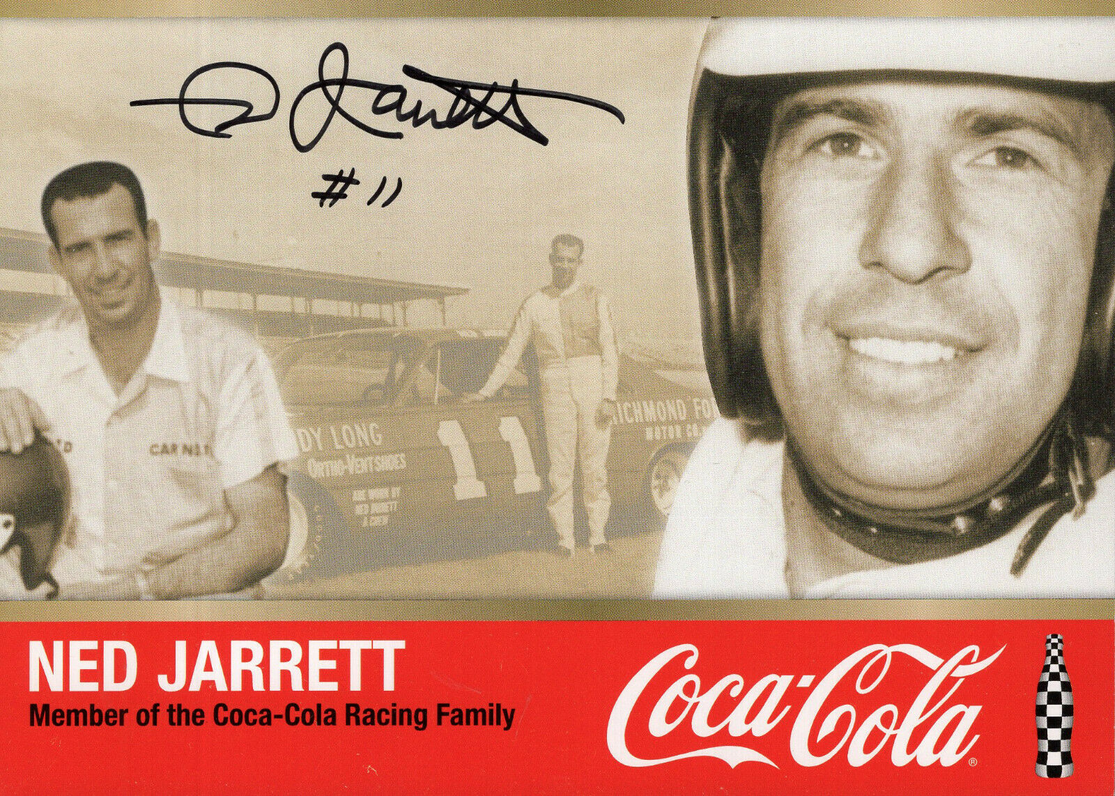 NED JARRETT HAND SIGNED 5x7 COLOR PHOTO+COA NASCAR LEGEND AWESOME POSE ...