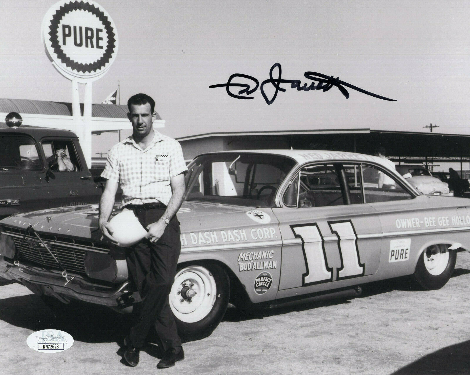 NED JARRETT HAND SIGNED 8x10 PHOTO NASCAR LEGEND FROM THE 50's JSA ...