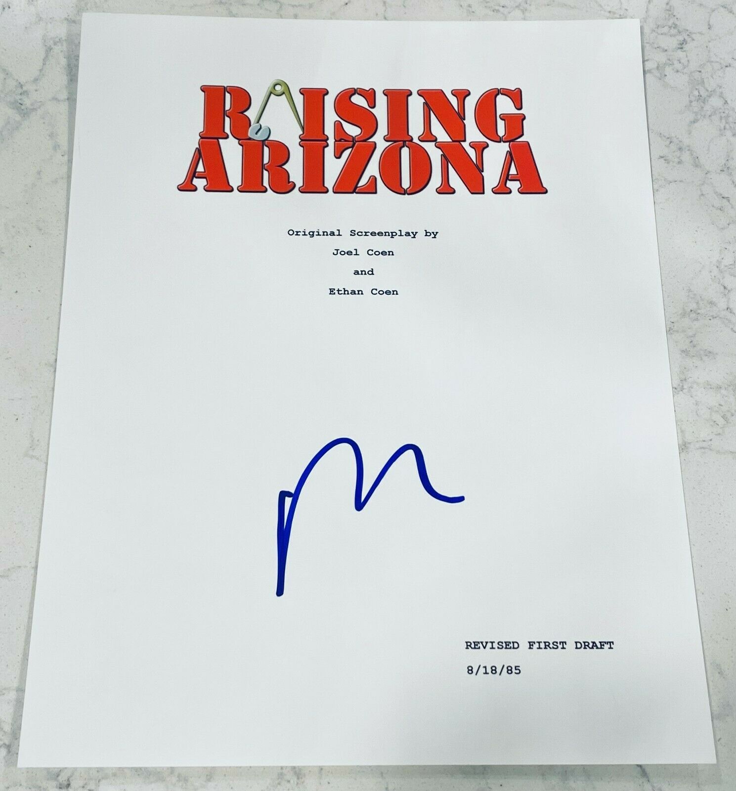 NICOLAS CAGE SIGNED AUTOGRAPH - RAISING ARIZONA MOVIE SCRIPT SCREENPLAY ...