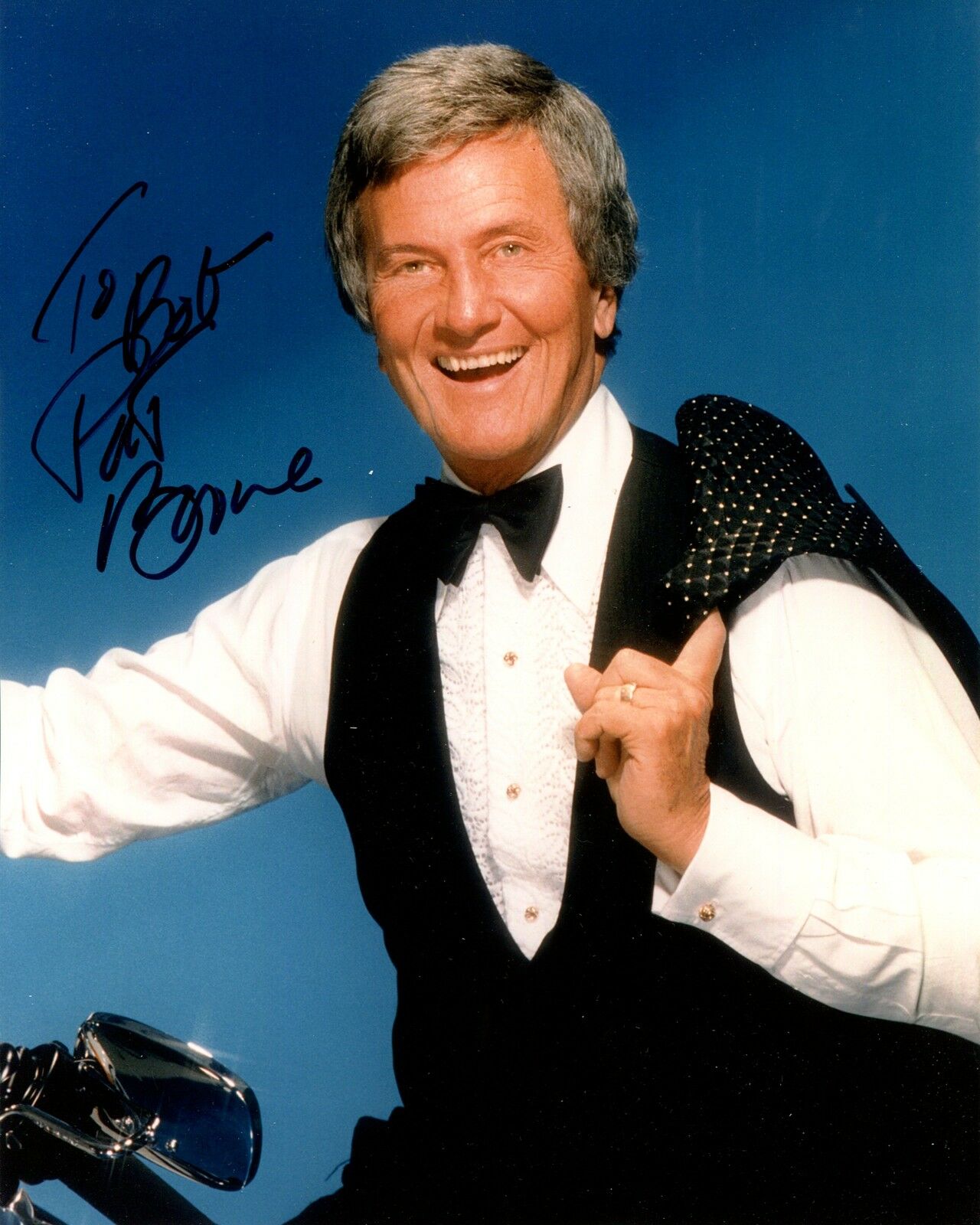 PAT BOONE HAND SIGNED 8x10 COLOR PHOTO+COA LEGENDARY SINGER TO BOB ...