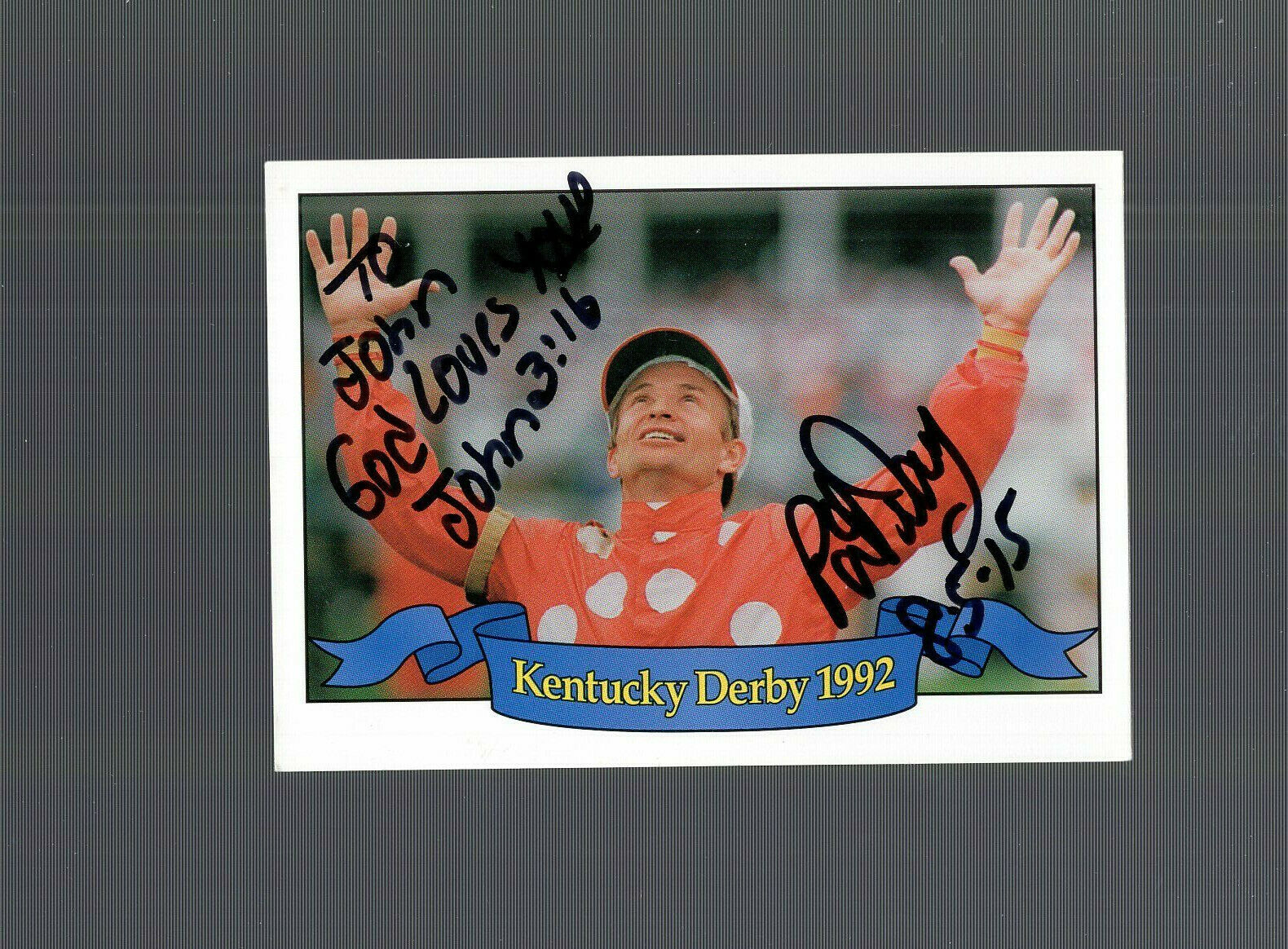 PAT DAY HAND SIGNED HORSE STAR TRADING CARD AWESOME HOF JOCKEY TO JOHN ...