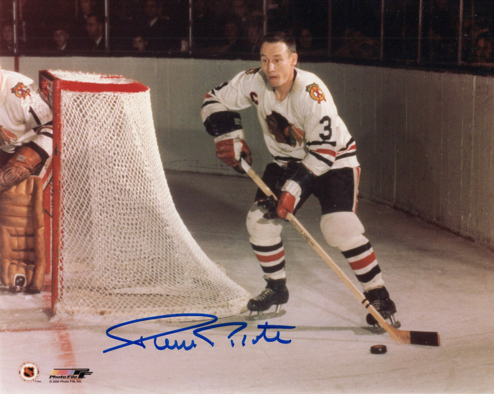 PIERRE PILOTE HAND SIGNED 8x10 COLOR PHOTO+COA GREAT POSE BLACK HAWKS ...