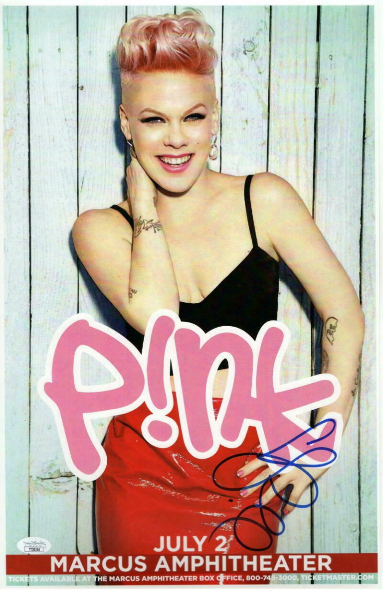 PINK P!NK SIGNED AUTOGRAPH 11X17 CONCERT TOUR POSTER - CAN'T TAKE ME ...