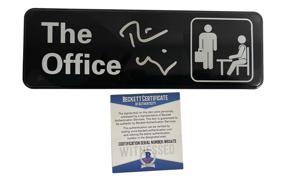 RAINN WILSON DWIGHT SIGNED THE OFFICE SIGN AUTOGRAPH PROOF BECKETT ...