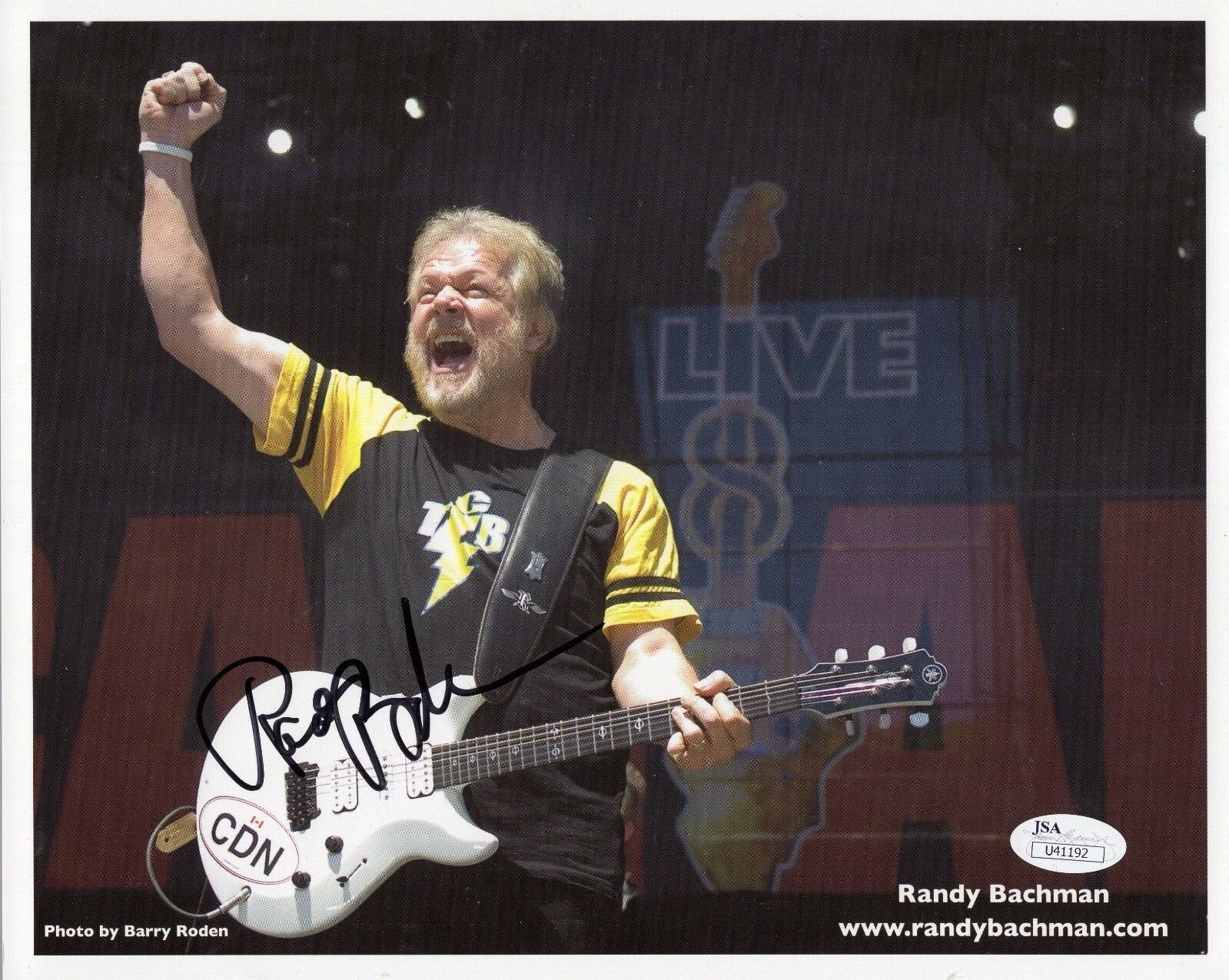RANDY BACHMAN HAND SIGNED 8x10 PHOTO GREAT IN CONCERT POSE BTO JSA ...