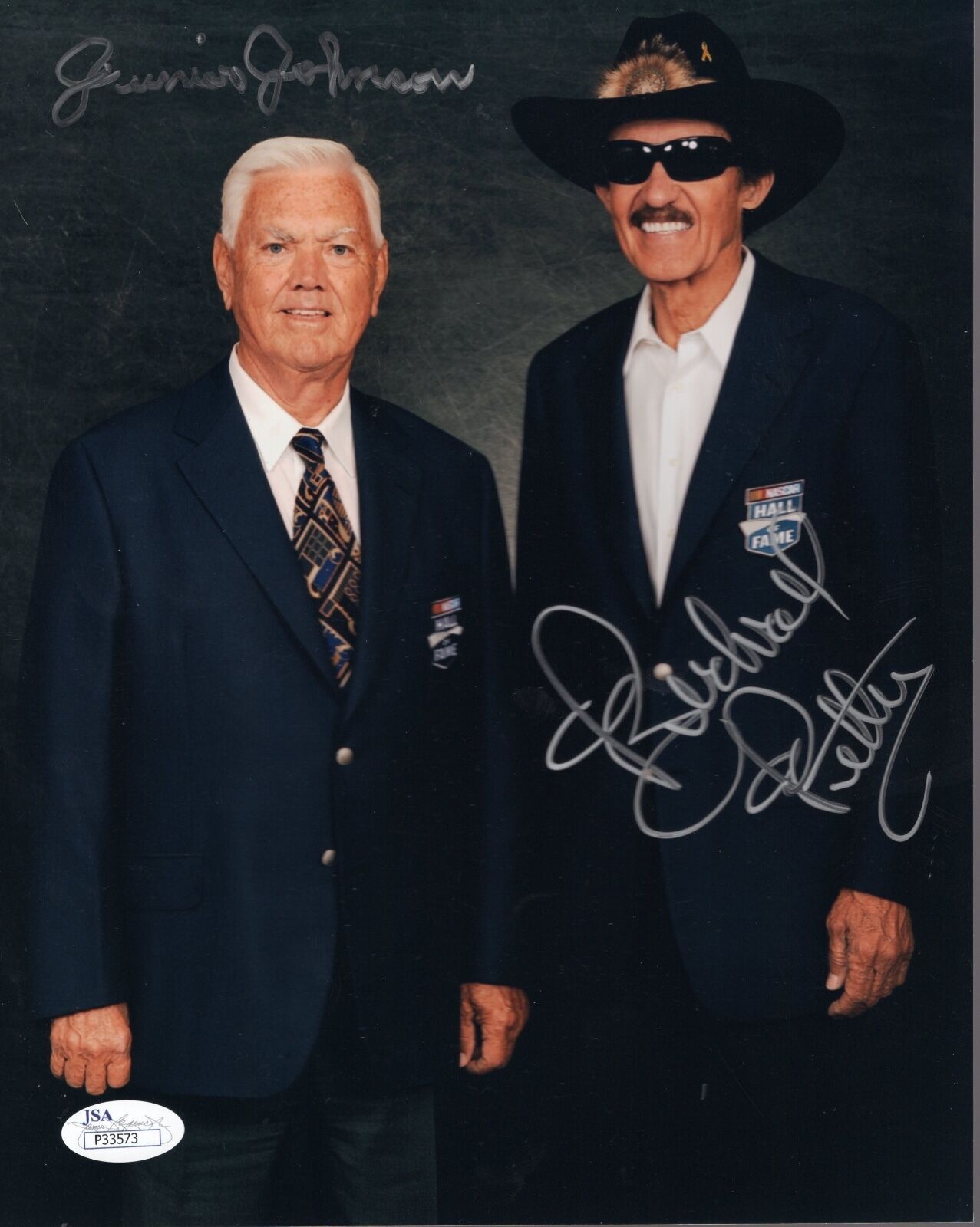 RICHARD PETTY+JUNIOR JOHNSON HAND SIGNED 8x10 COLOR PHOTO NASCAR ...