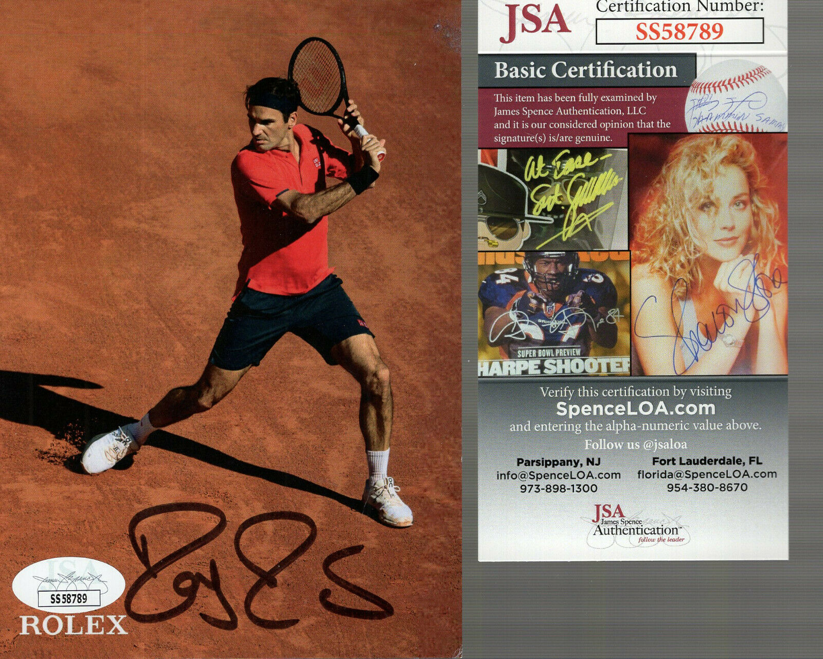 ROGER FEDERER HAND SIGNED 4x6 COLOR PHOTO BEST POSE EVER JSA | Autographia