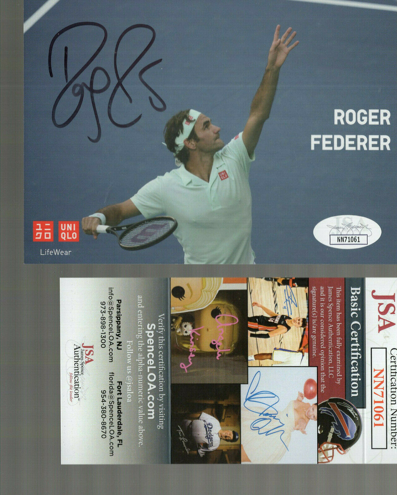 ROGER FEDERER HAND SIGNED 4x6 COLOR PHOTO READY TO SERVE JSA | Autographia