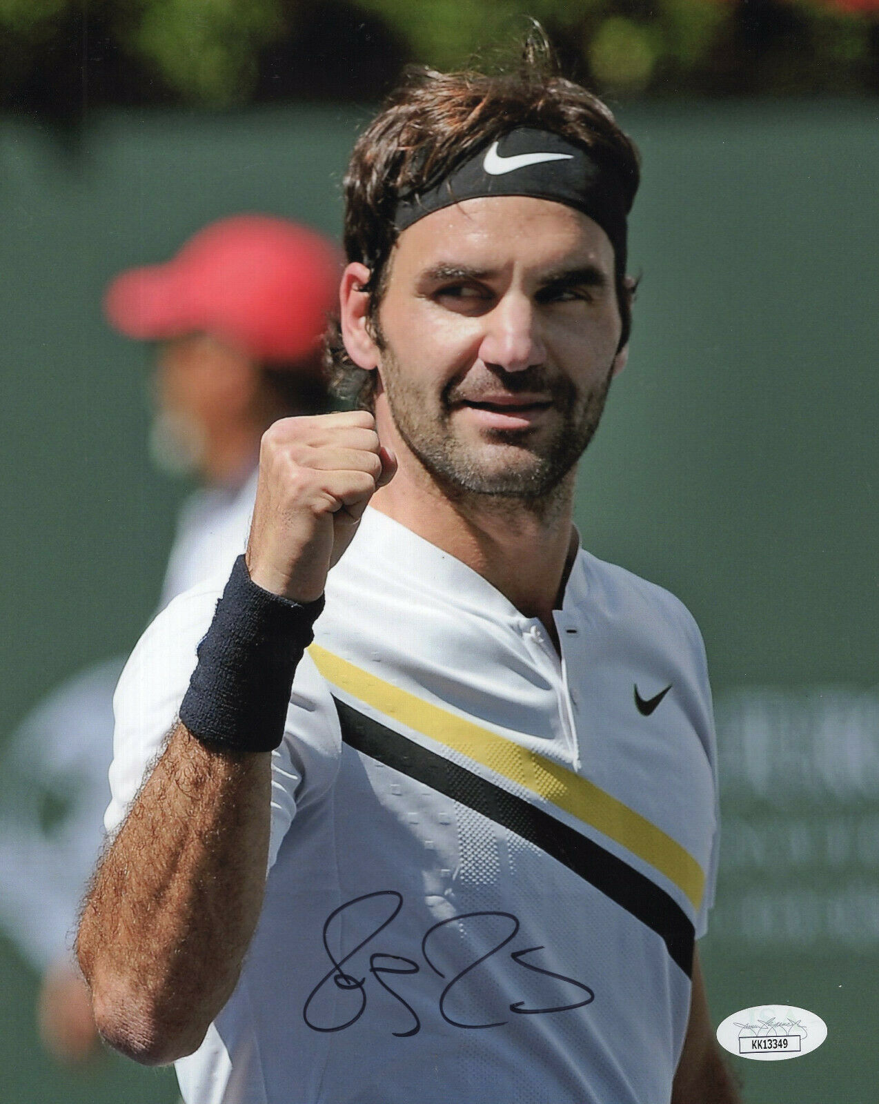 ROGER FEDERER HAND SIGNED 8x10 COLOR PHOTO BEST POSE EVER JSA | Autographia