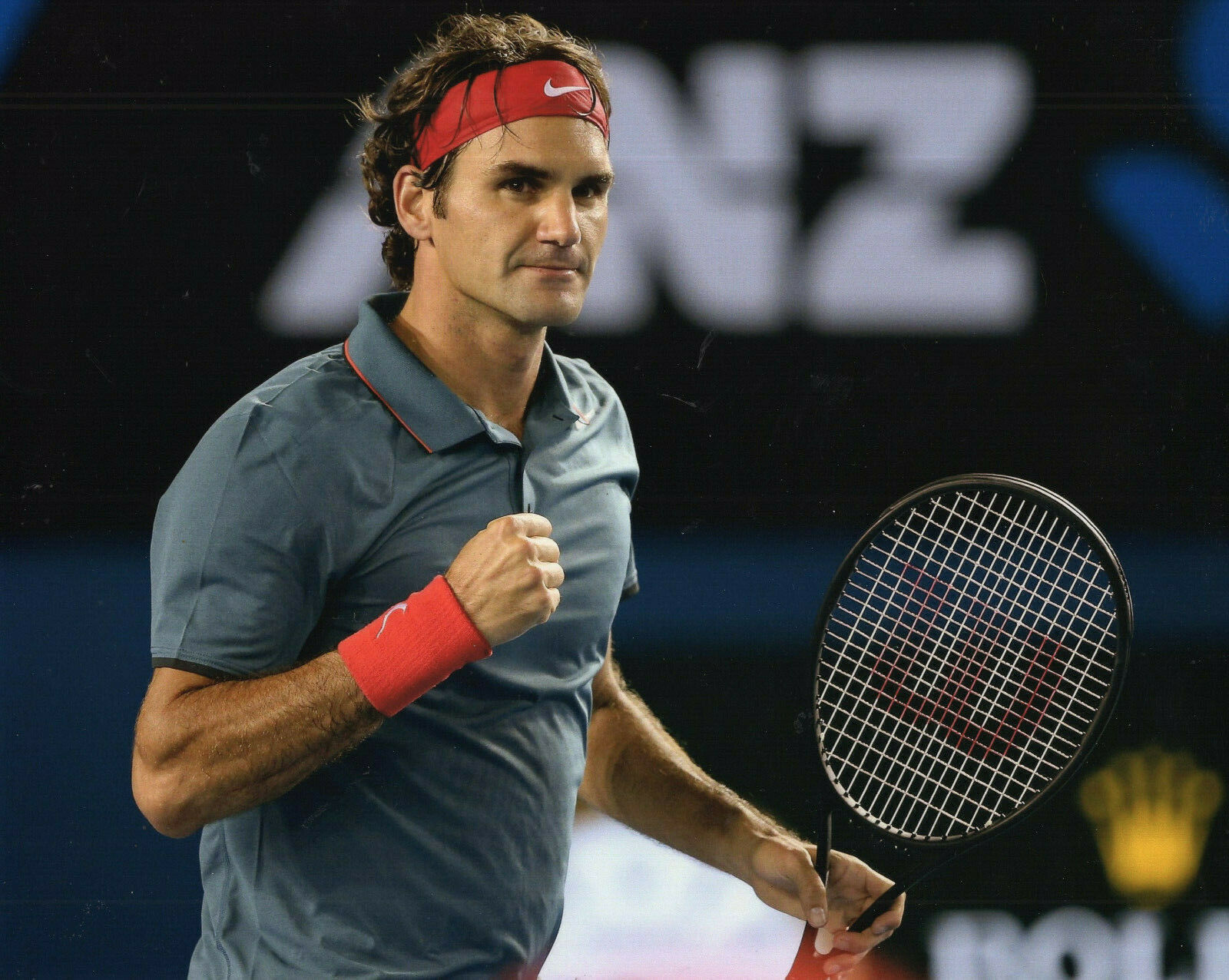 ROGER FEDERER UNSIGNED 8x10 COLOR PHOTO AWESOME POSE FIST PUMP ...