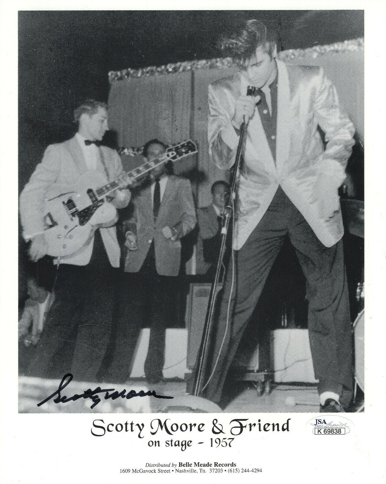 SCOTTY MOORE HAND SIGNED 8x10 PHOTO GREAT POSE WITH ELVIS PRESLEY JSA ...