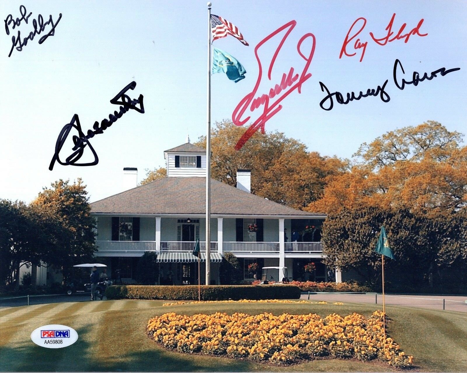 SEVE BALLESTEROS+4 OTHERS HAND SIGNED 8x10 PHOTO MASTERS CLUBHOUSE PSA ...