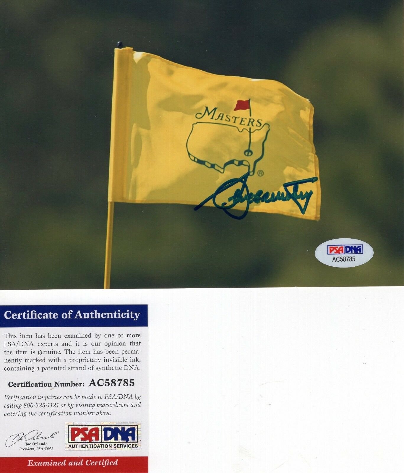 SEVE BALLESTEROS HAND SIGNED 5x7 COLOR PHOTO MASTERS FLAG PSA | Autographia
