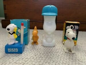 SNOOPY COLLECTION OF 4 VINTAGE ITEMS INCLUDING MINI WALKING SNOOPY ...