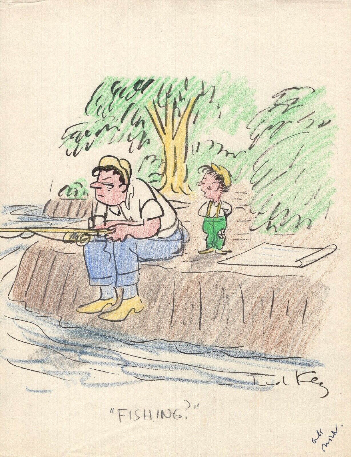 TED KEY HANDSIGNED ORIGINAL COLOR ARTWORK EARLY 50s RARE HAZEL ...