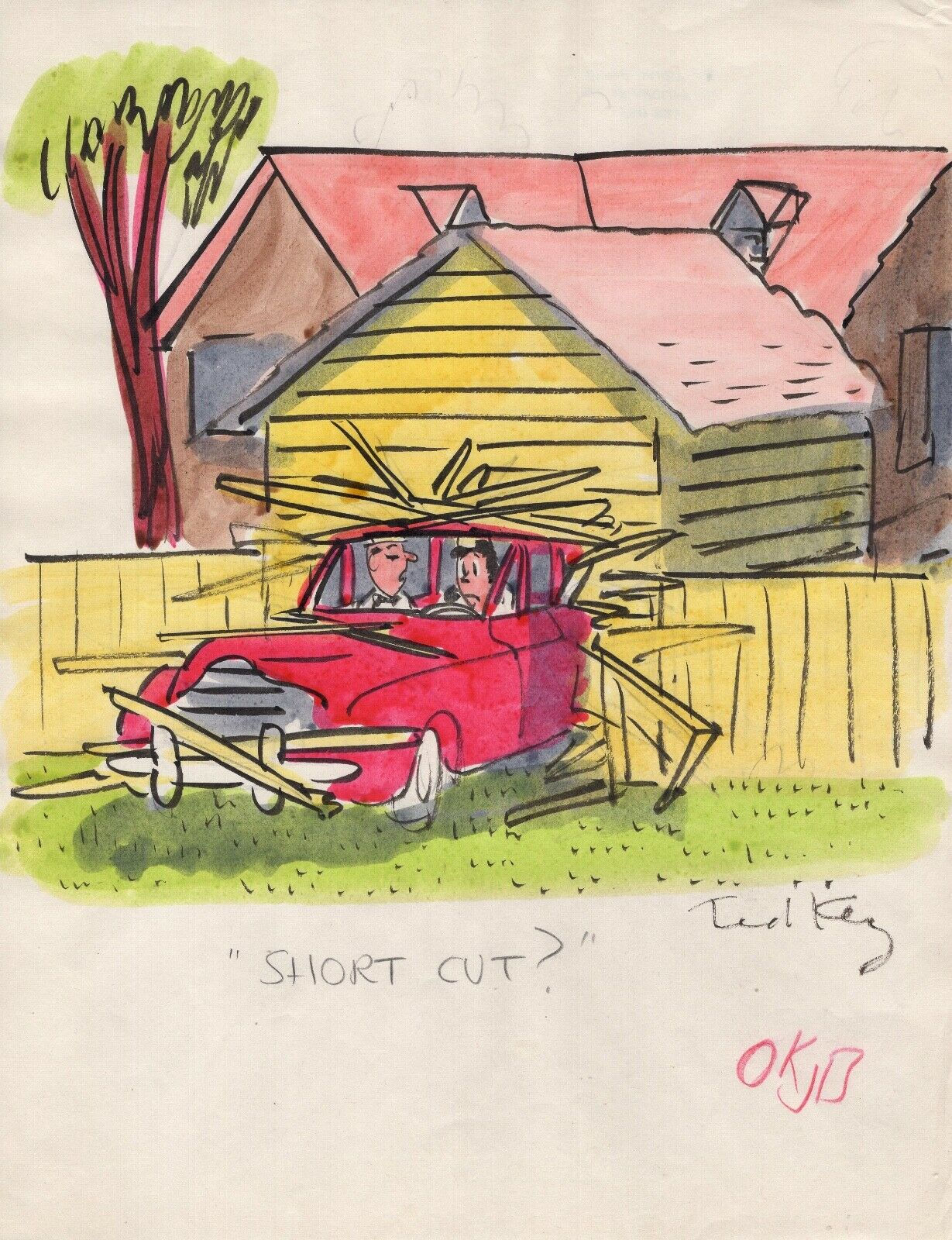 TED KEY HANDSIGNED ORIGINAL COLOR ARTWORK FROM EARLY 50s RARE HAZEL ...