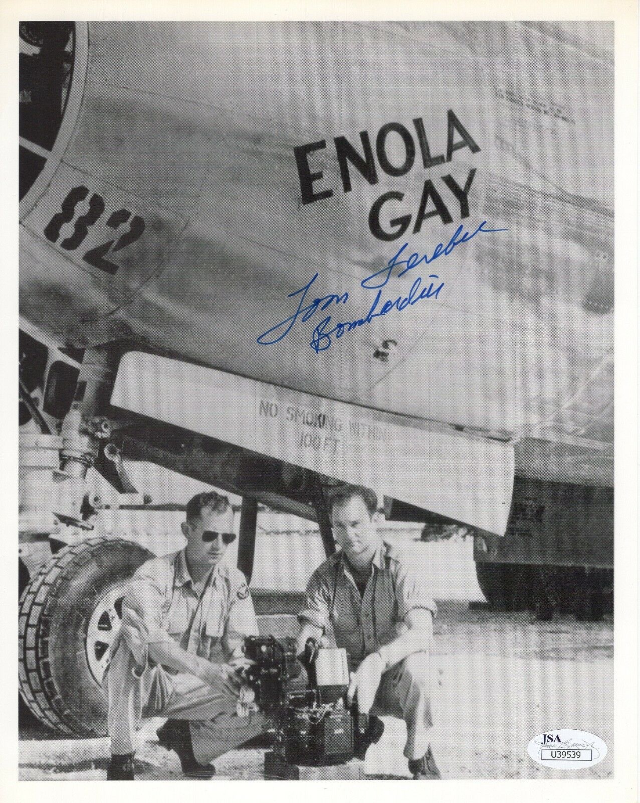 TOM FEREBEE HAND SIGNED 8x10 PHOTO AMAZING POSE WITH ENOLA GAY JSA ...