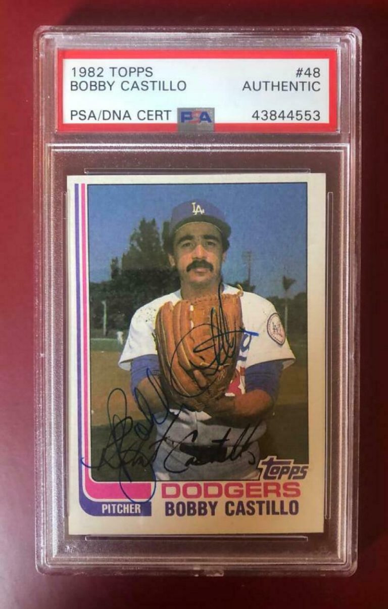 1982 BOBBY CASTILLO DODGERS DECEASED SIGNED CARD PSA AUTHENTIC AUTO ...