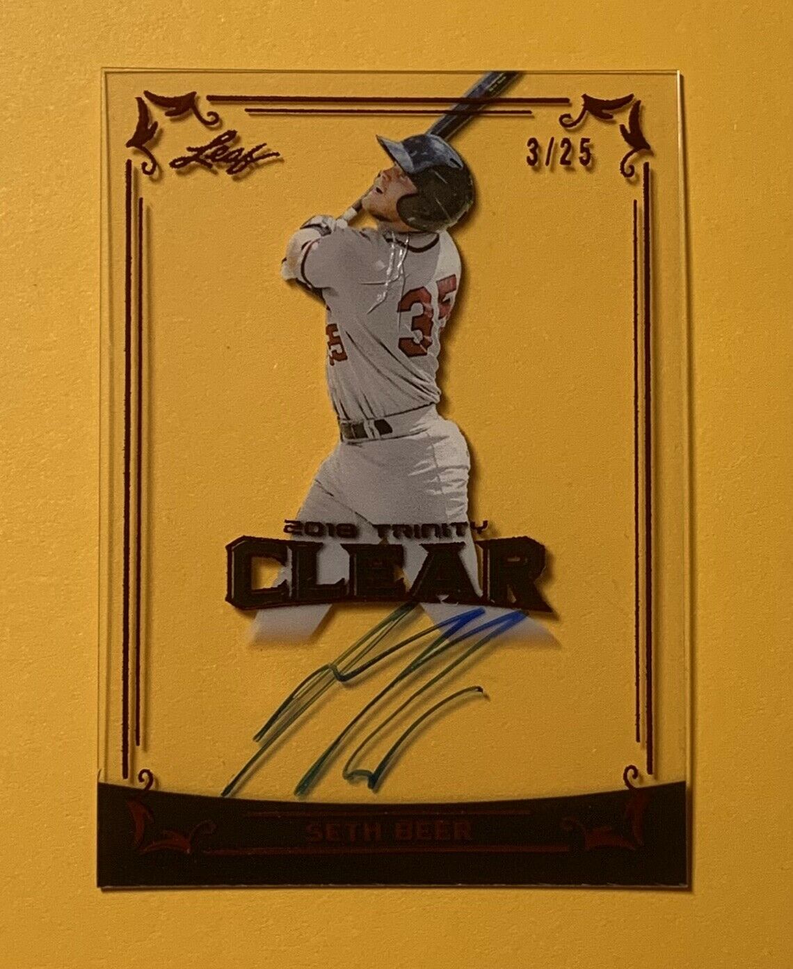 2018 LEAF TRINITY SETH BEER CLEAR AUTO /25 #CA-SBI DIAMONDBACKS ...