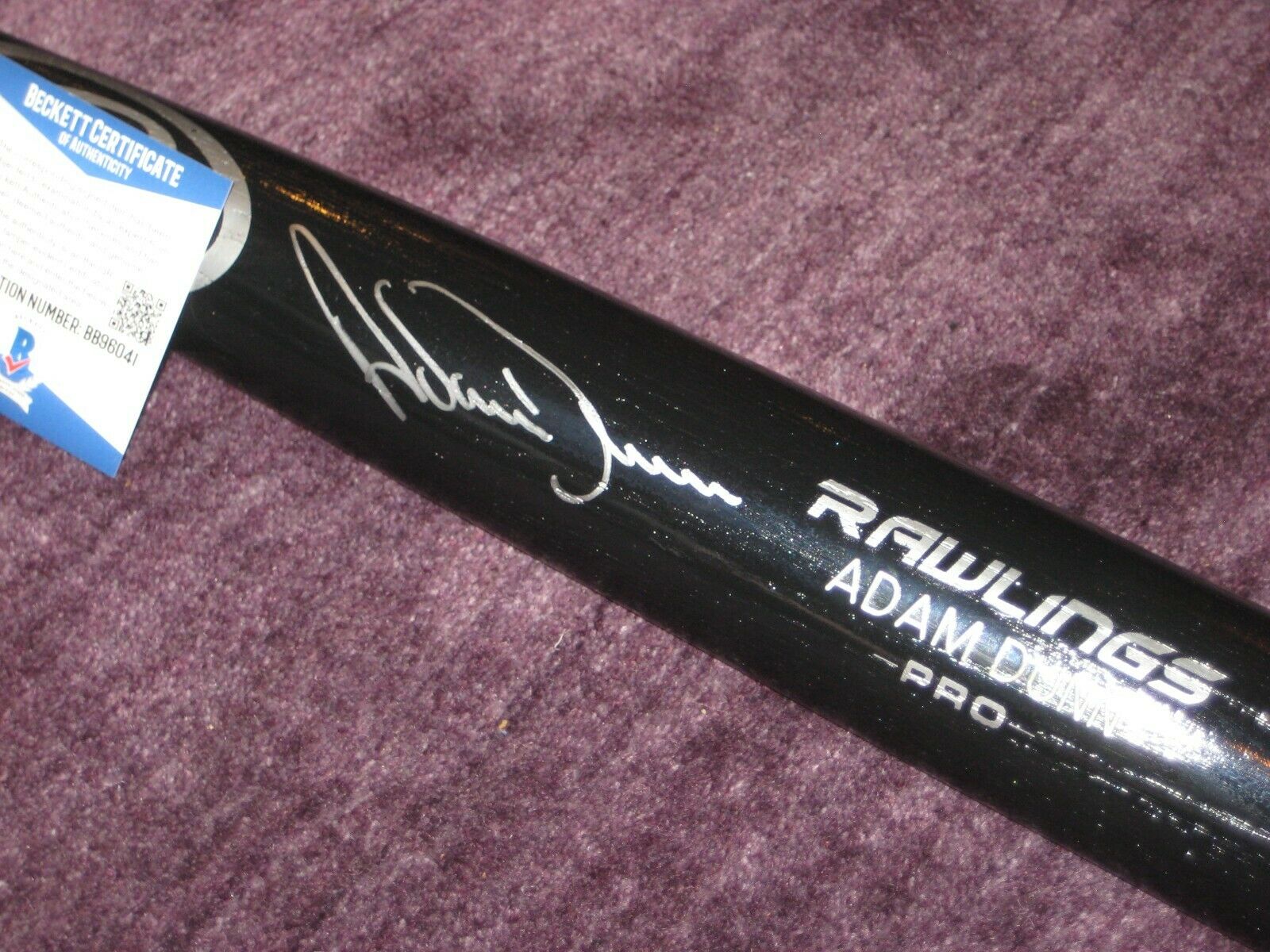 ADAM DUNN (Cincinnati Reds) Signed Black Rawlings Big Stick BAT w ...