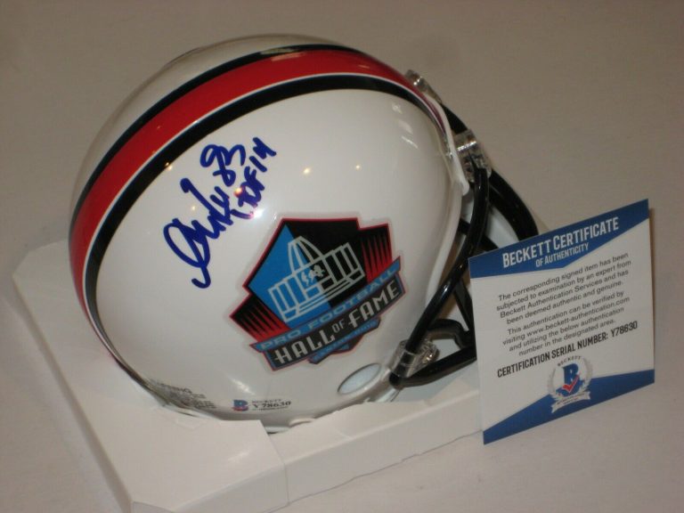 ANDRE REED (Bills) Signed HALL OF FAME Mini-helmet w/ Beckett COA ...