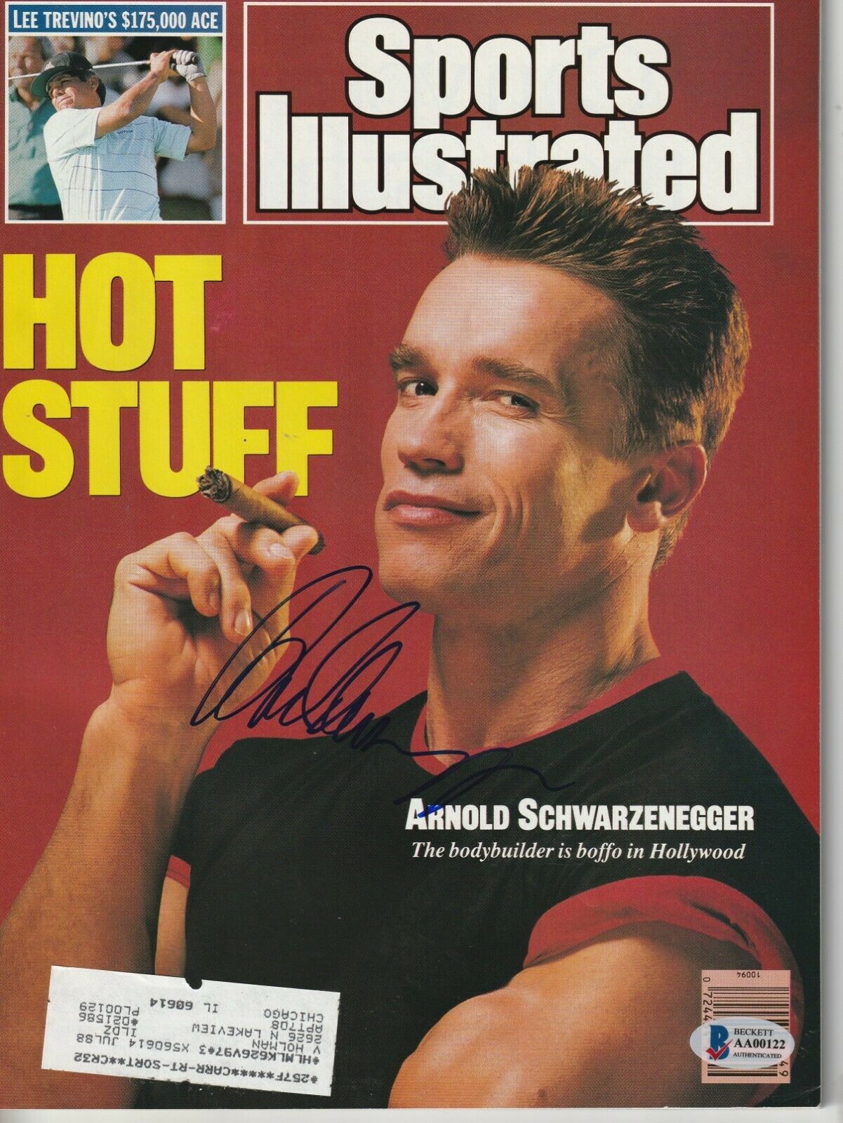 ARNOLD SCHWARZENEGGER Signed 12/7/87 SPORTS ILLUSTRATED w/ Beckett LOA ...