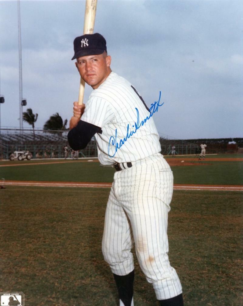 CHARLIE SMITH DECEASED POSED NEW YORK YANKEES SIGNED 8X10 PHOTO W/ COA ...