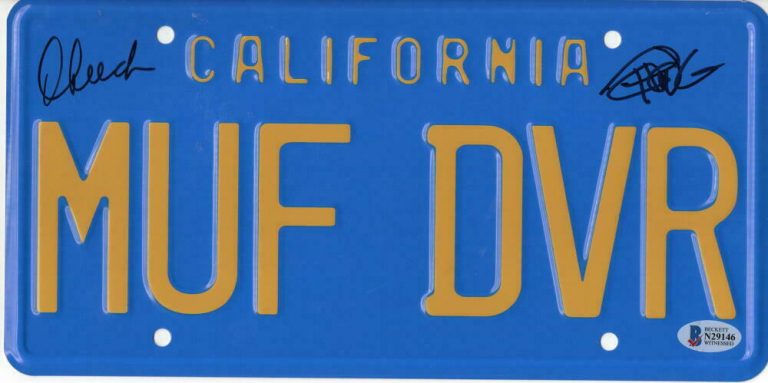 CHEECH & CHONG SIGNED LICENSE PLATE UP IN SMOKE AUTOGRAPH PROOF BECKETT ...