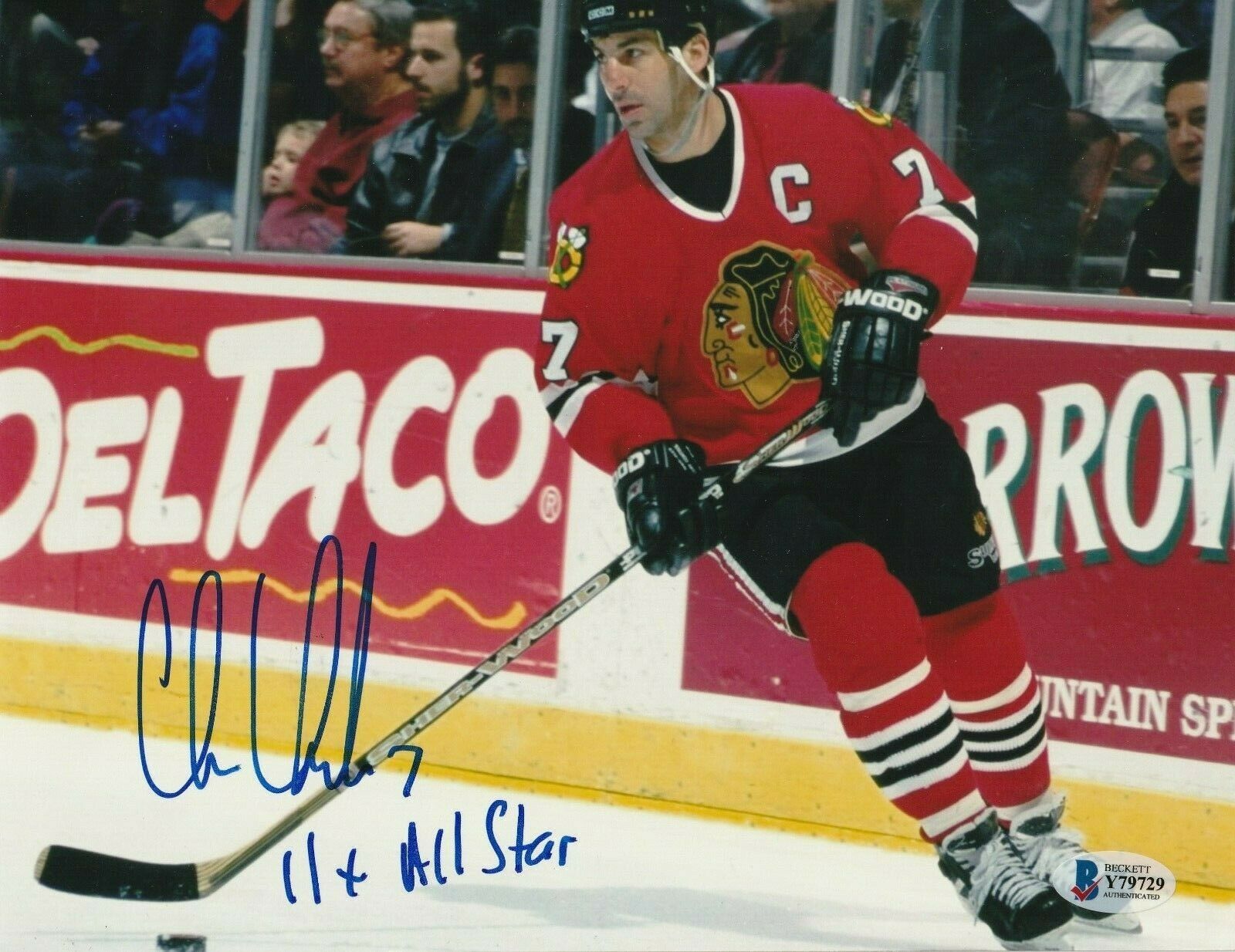 CHRIS CHELIOS Signed Chicago BLACKHAWKS 8X10 PHOTO w/ Beckett COA ...