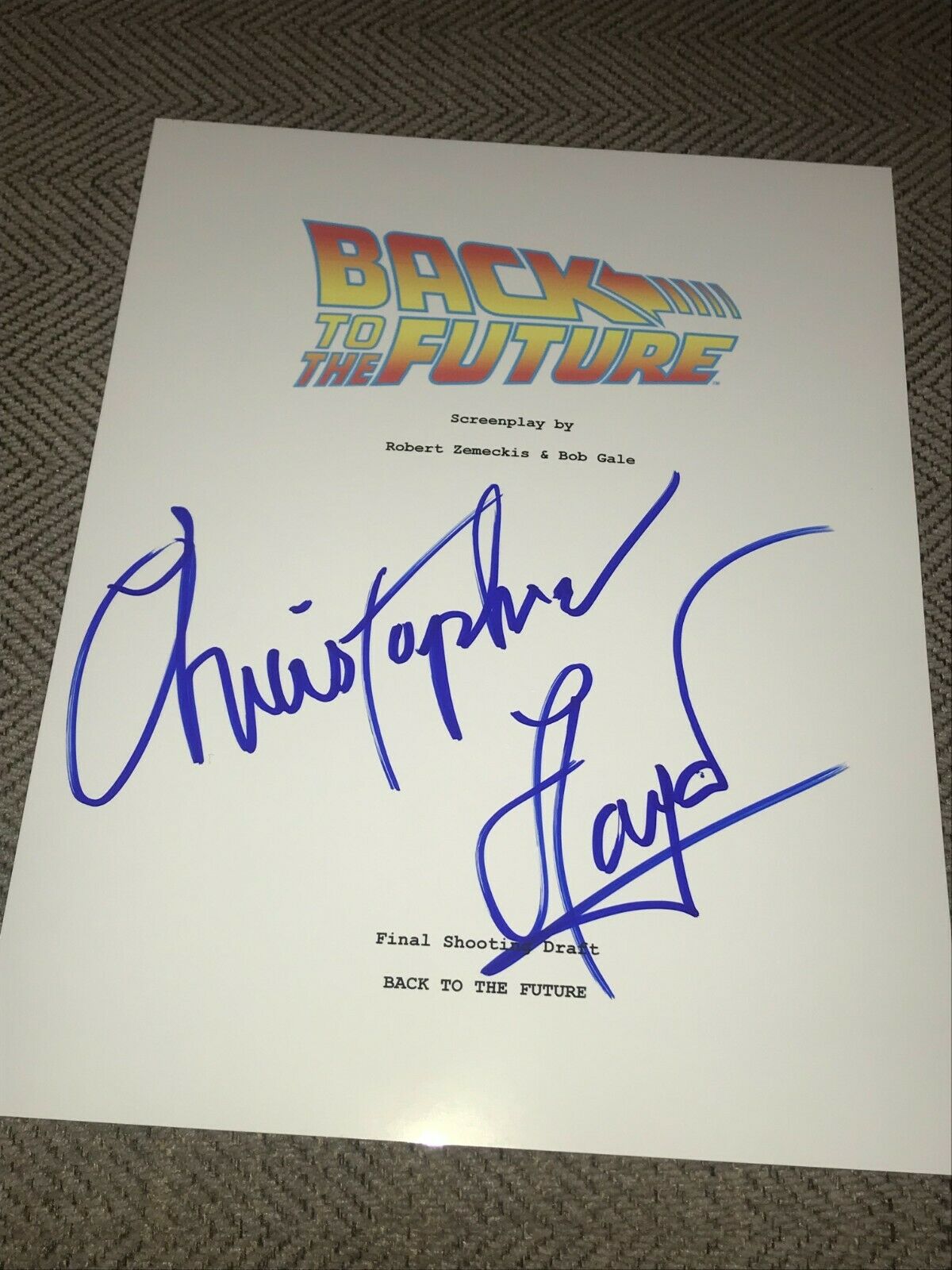 CHRISTOPHER LLOYD SIGNED AUTOGRAPH MOVIE SCRIPT BACK TO THE FUTURE FOX ...