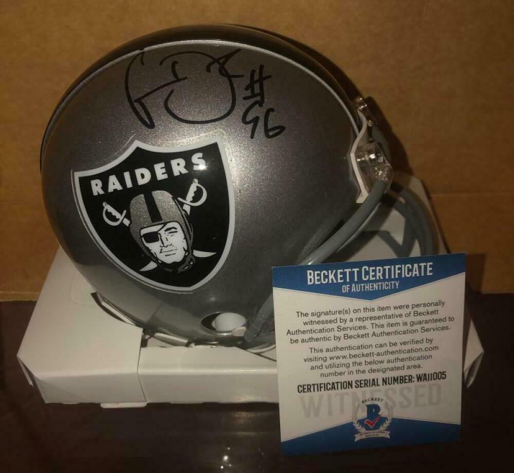 CLELIN FERRELL LAS VEGAS RAIDERS SIGNED RIDDELL MINI HELMET BECKETT ...