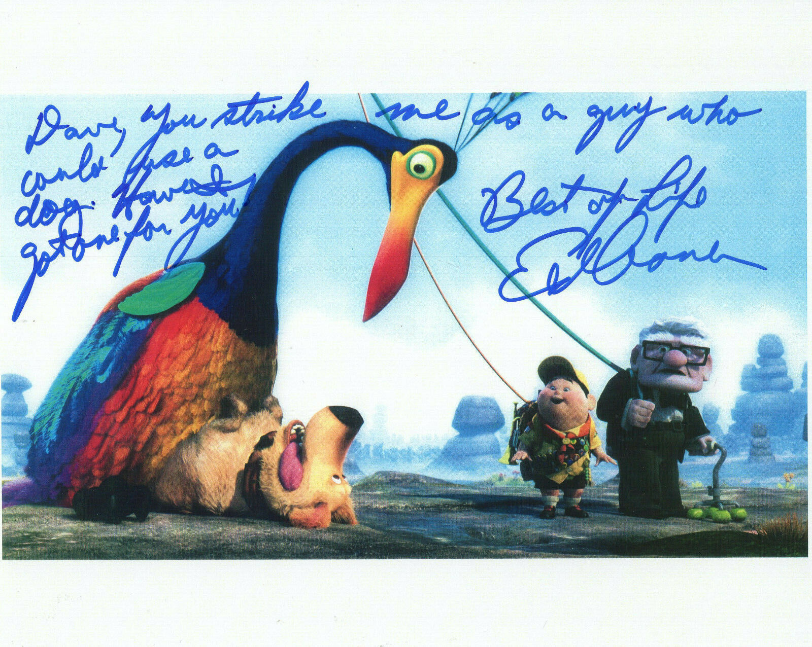 ED ASNER HAND SIGNED 8x10 PHOTO+COA AMAZING POSE CARL FROM UP TO DAVE ...