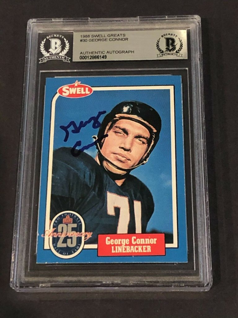 GEORGE CONNOR Signed 1988 SWELL GREATS Card #30 Beckett Authenticated ...