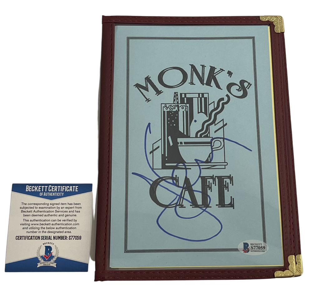 JERRY SEINFELD SIGNED MONK'S CAFE MENU PROP REPLICA AUTHENTIC AUTOGRAPH ...