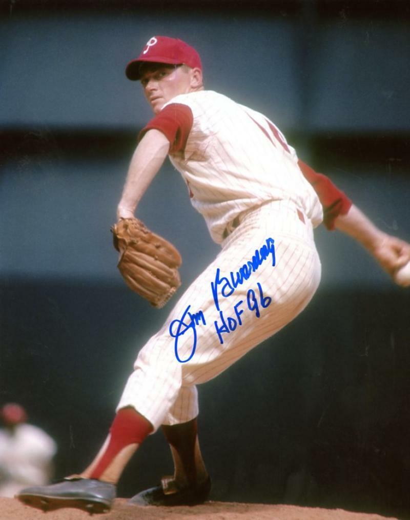 JIM BUNNING PHILADELPHIA PHILLIES HOF 96 SIGNED 8X10 PHOTO W/COA ...