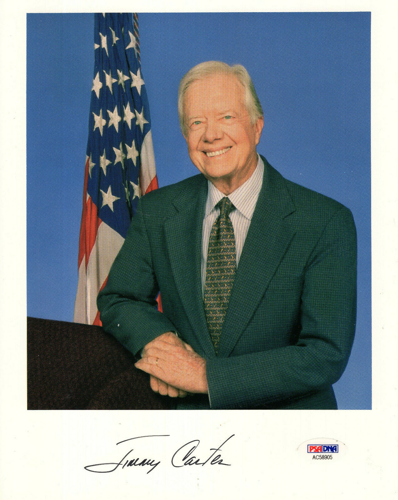 JIMMY CARTER HAND SIGNED 8x10 COLOR PHOTO SIGNED IN FULL US PRESIDENT ...