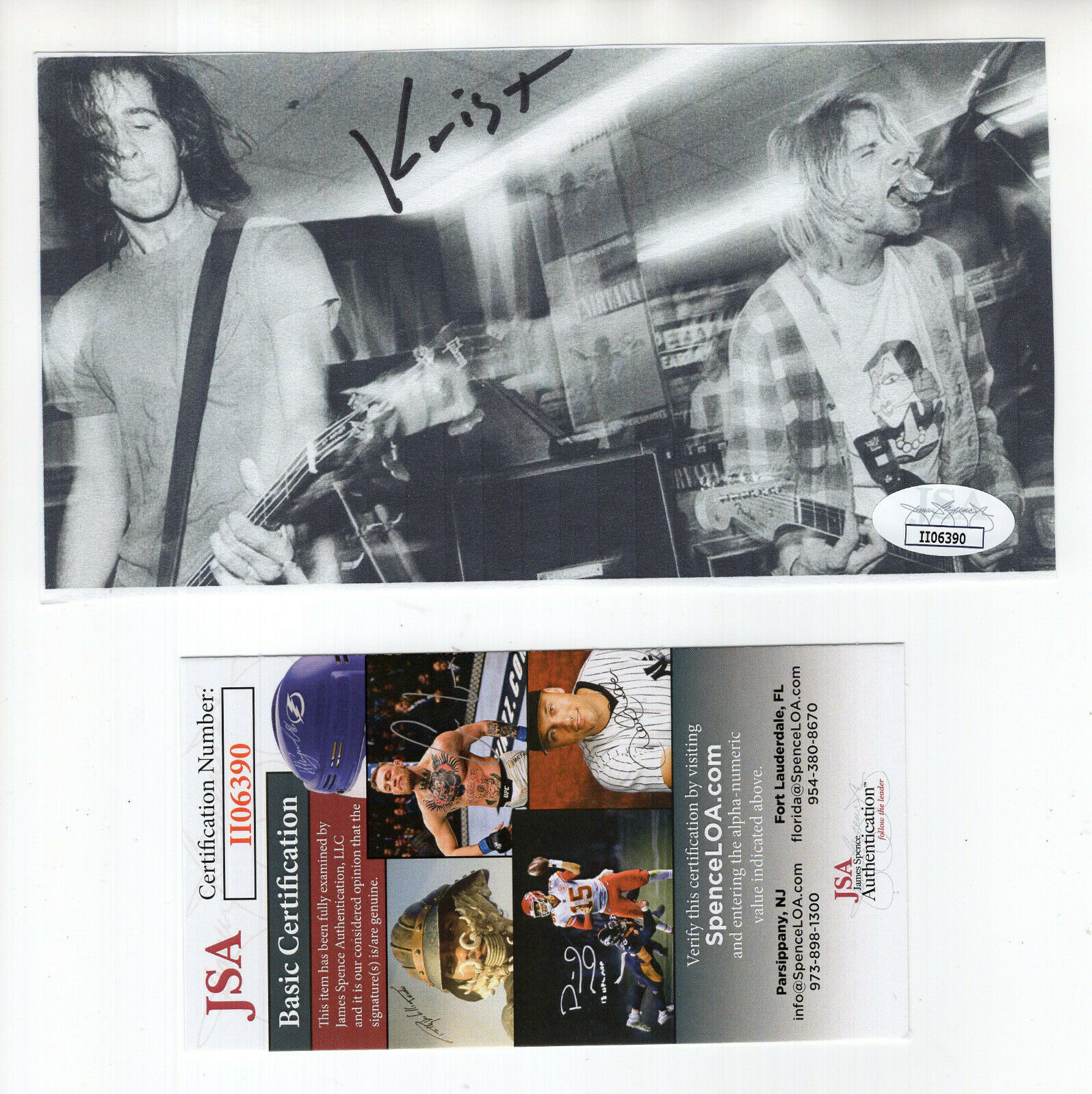 KRIST NOVOSELIC HAND SIGNED 4x7 PHOTO WITH KURT COBAIN+DAVE GROHL JSA ...
