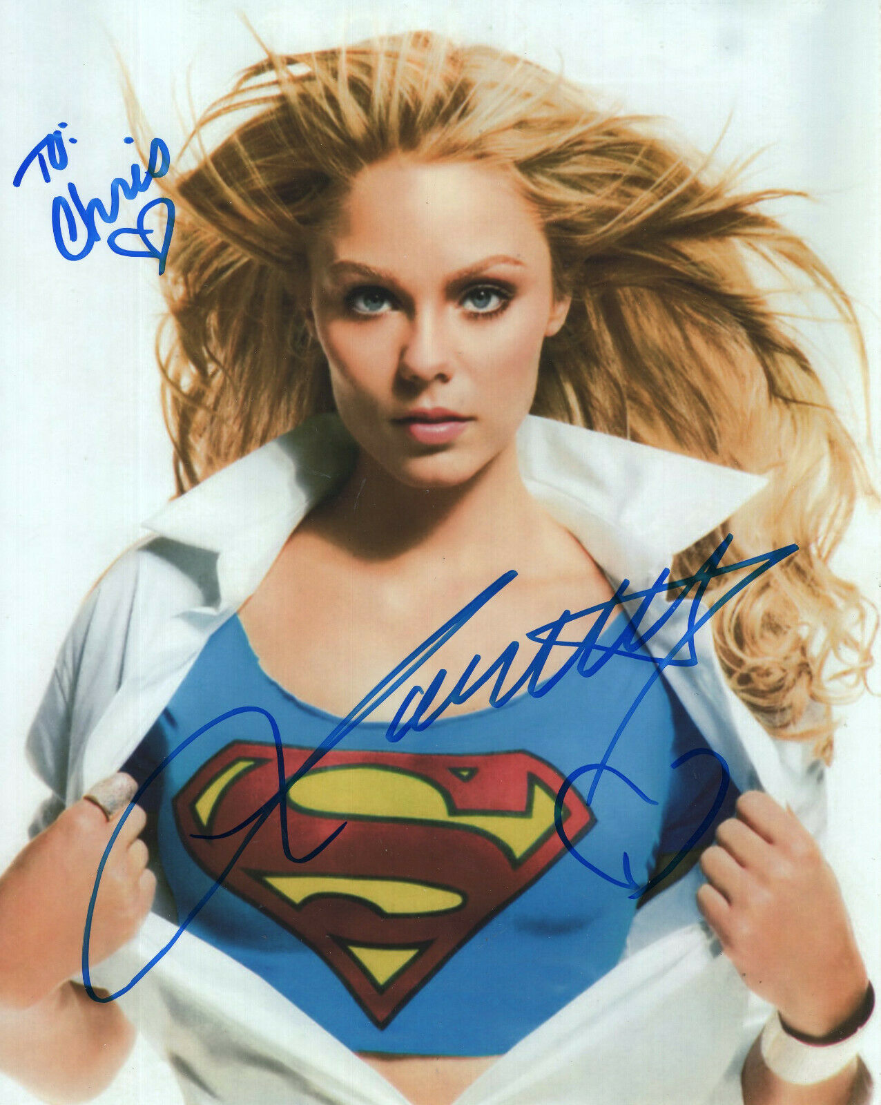 LAURA VANDERVOORT HAND SIGNED 8x10 PHOTO+COA SEXY SMALLVILLE POSE TO ...
