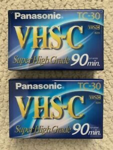 LOT OF 2 PANASONIC VHS-C SUPER HIGH GRADE 90 MINUTE BLANK TAPES STILL ...