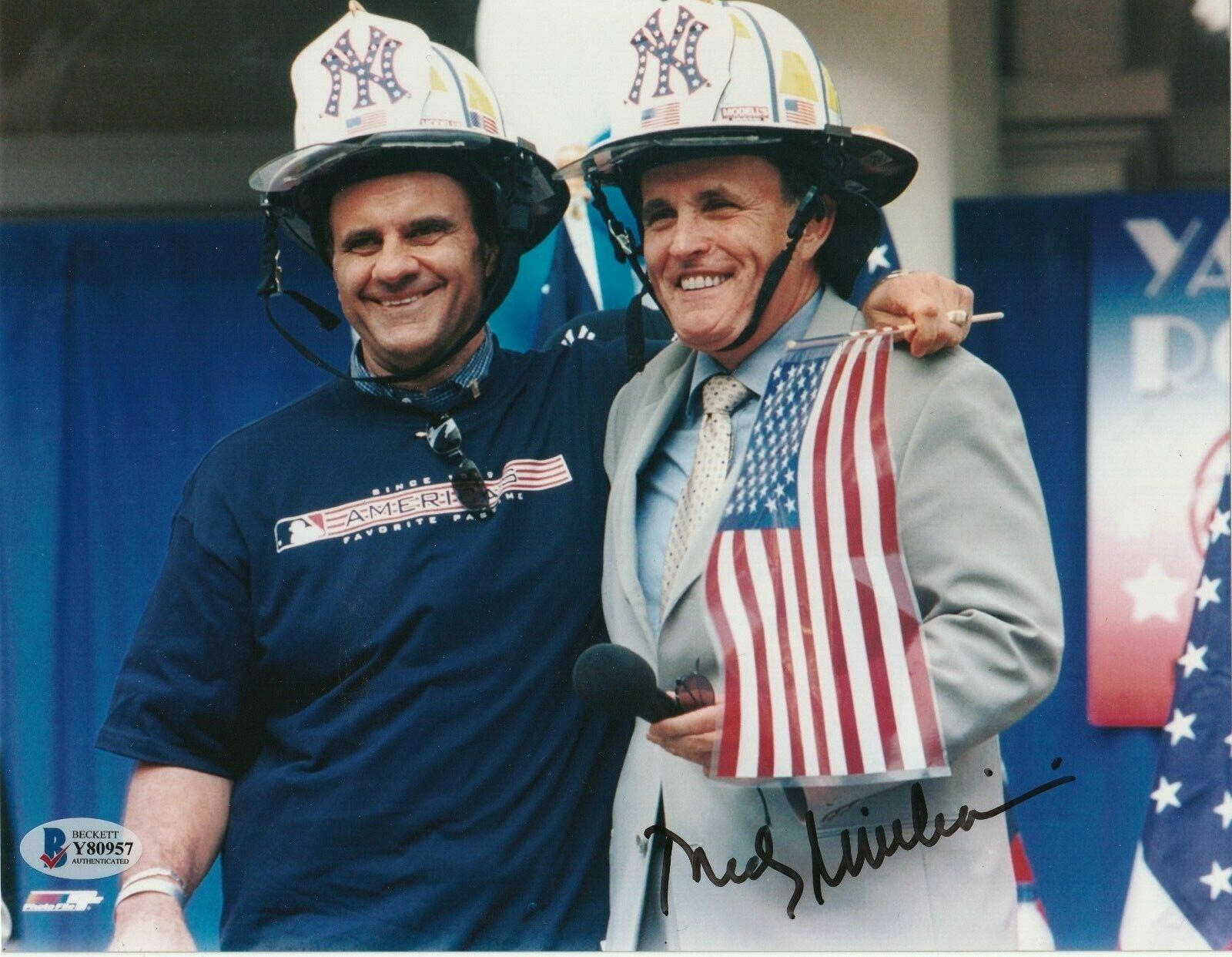 Mayor RUDY GIULIANI Signed 8X10 PHOTO with JOE TORRE w/ Beckett COA ...