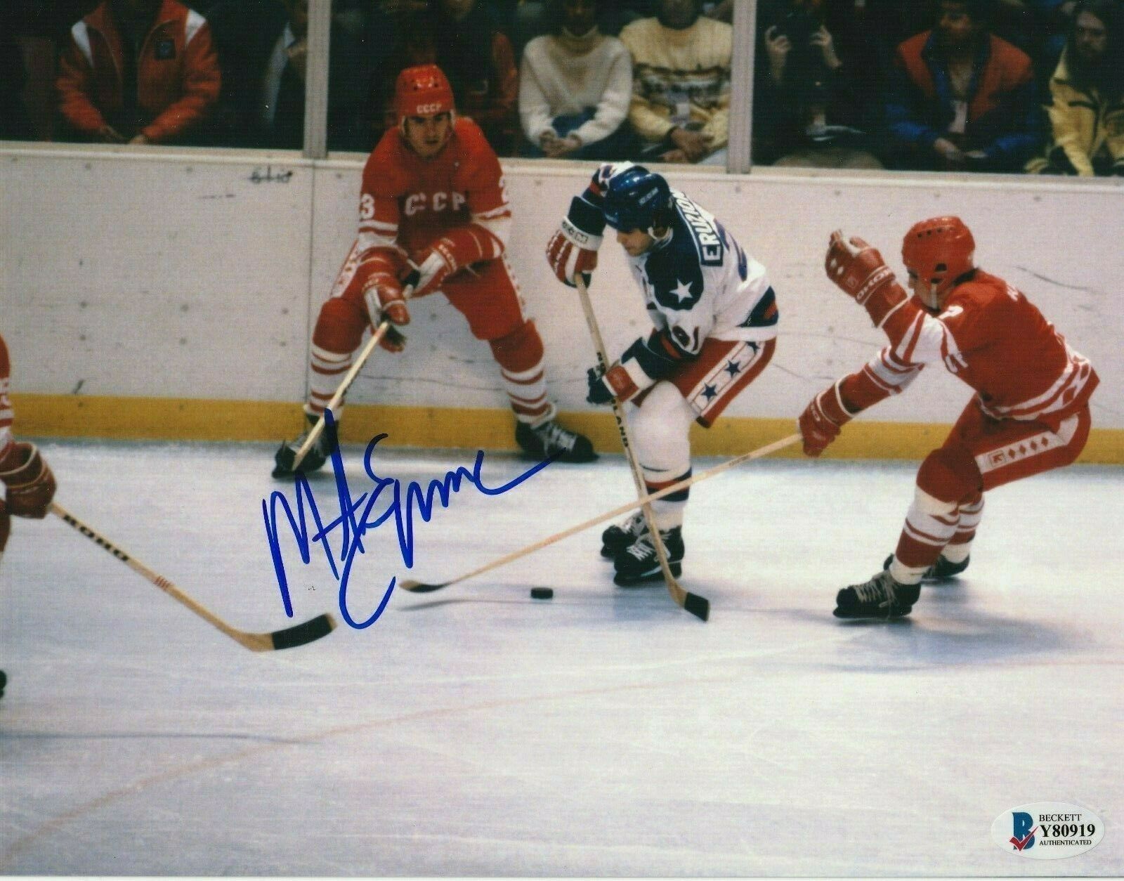 MIKE ERUZIONE Signed TEAM USA Olympic Gold 8x10 PHOTO with Beckett COA ...