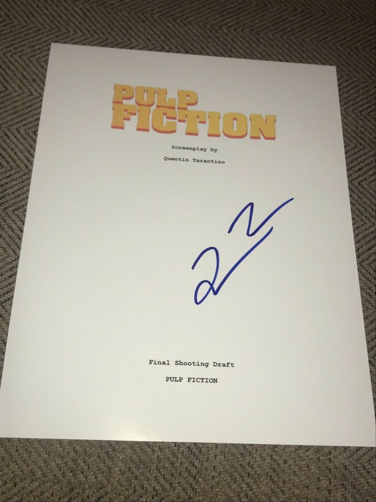 QUENTIN TARANTINO SIGNED AUTOGRAPH MOVIE SCRIPT PULP FICTION TRAVOLTA ...