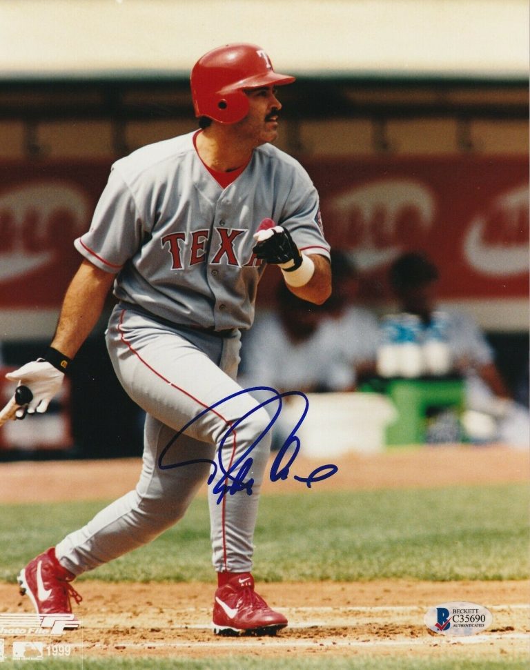RAFAEL PALMEIRO (Rangers) Signed 8X10 PHOTO w/ Beckett COA | Autographia