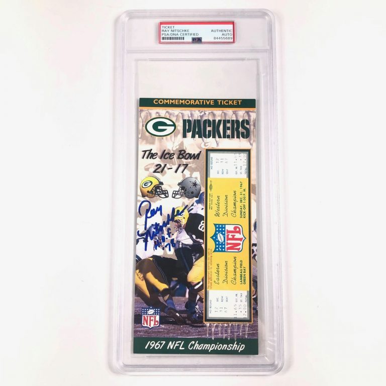 Ray Nitschke Signed Commemorative Ticket PSA/DNA Slabbed Packers ...