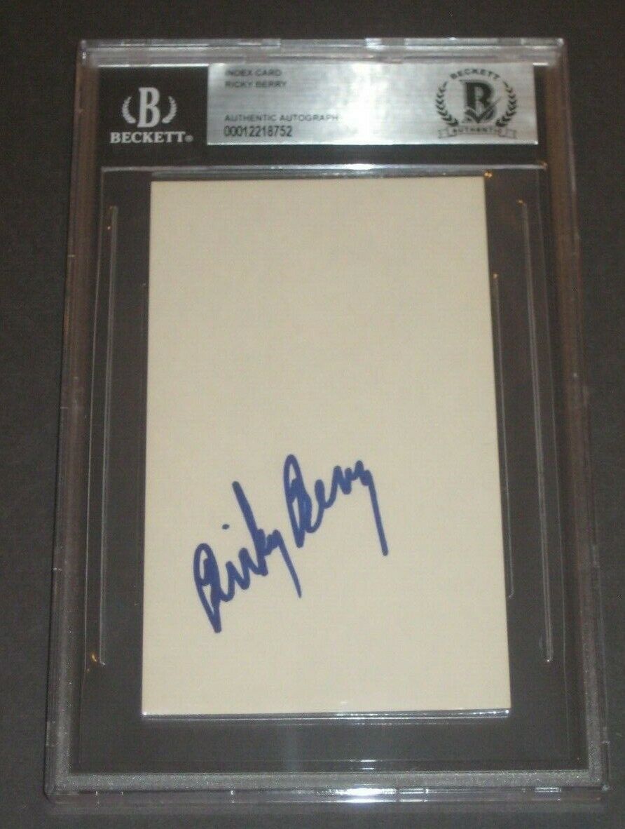 RICKY BERRY (Sacramento Kings) Signed Index Card - Beckett ...